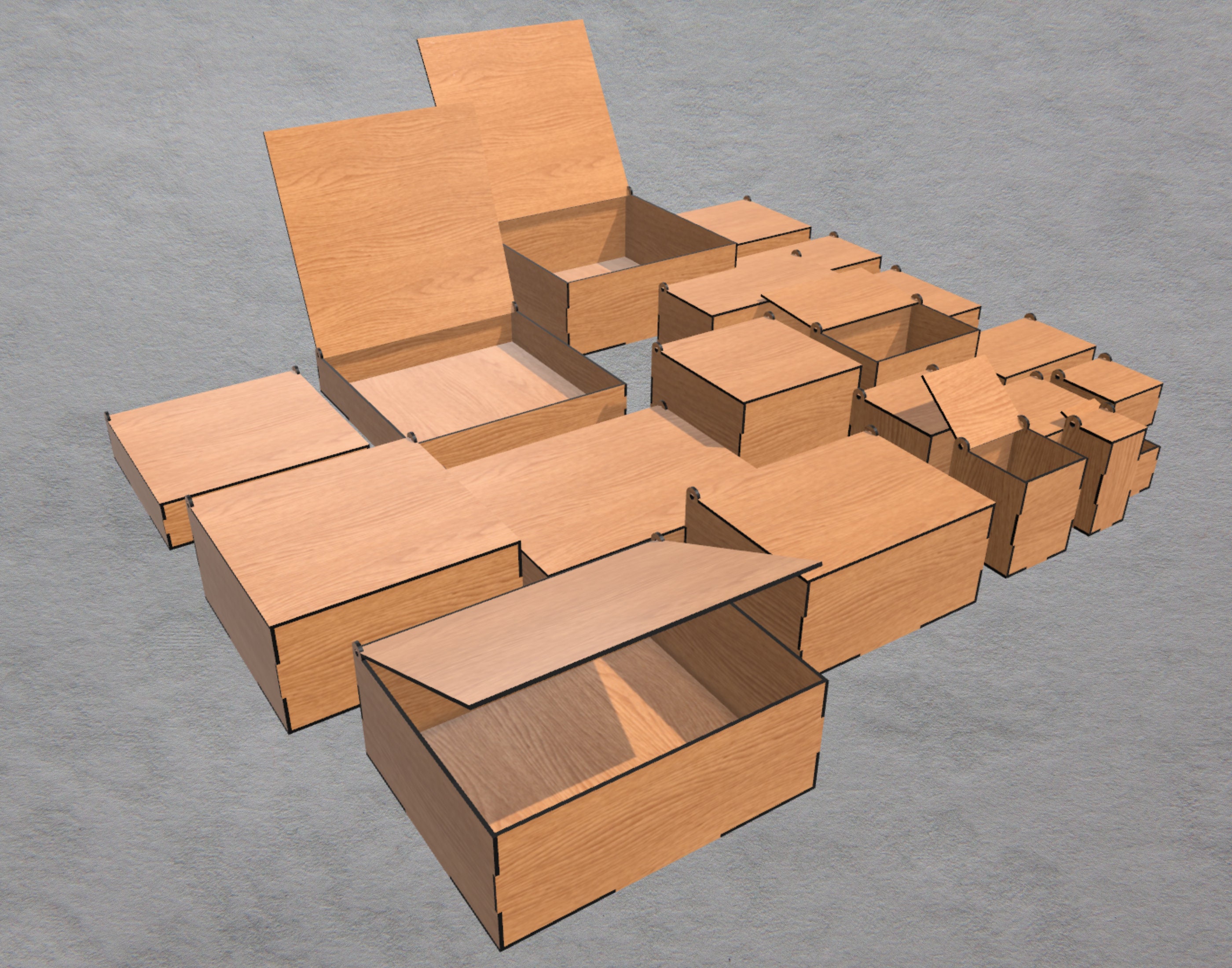 Laser Cut Box With Flip up Lid - Storage Box - 20 Different Size - 5 ...