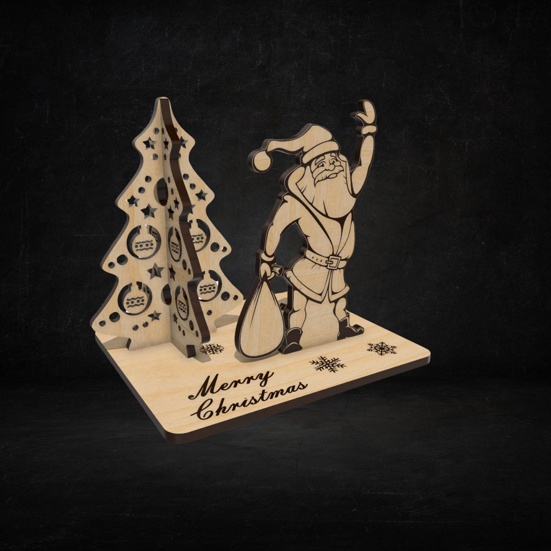 Christmas Card Laser Cut Files, Christmas Tree Gift, Christmas Souvenir ...