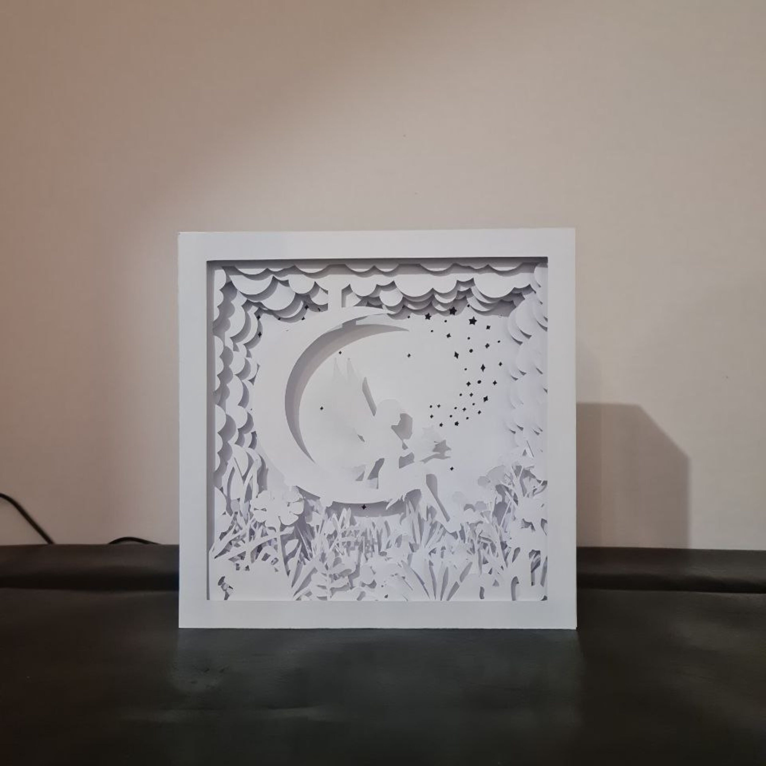 Moonlight Fantasy Shadow Box, Illuminated Papercut Lightbox, Cricut Shadowbox Card, Silhouette ...