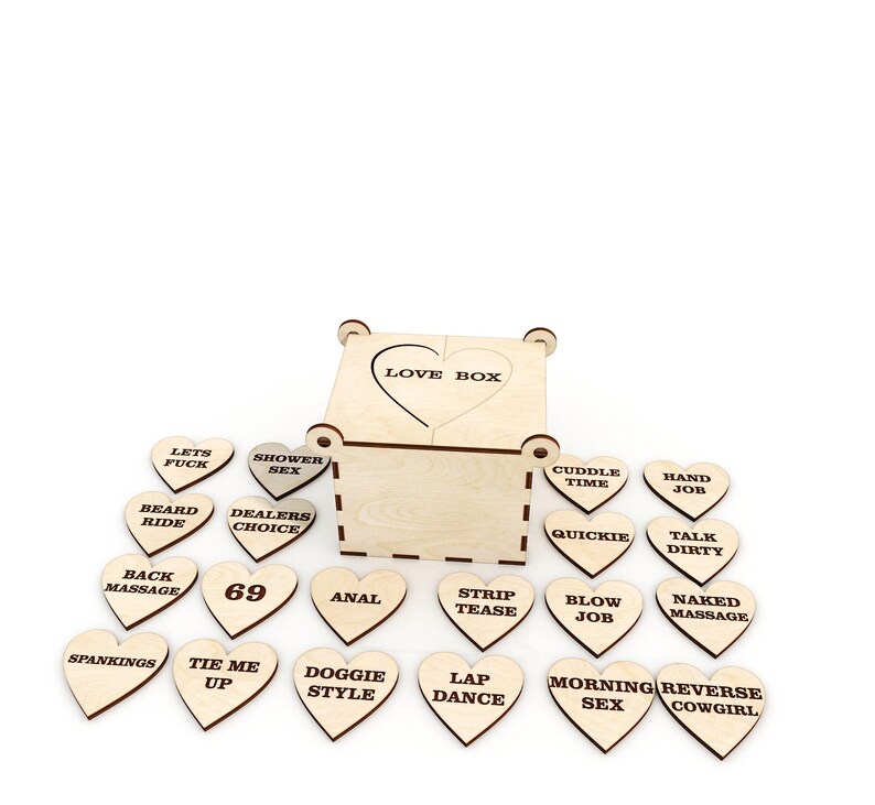 Love Box Set 20 Tokens and Box Laser Cut Files SVG, DXF Cnc Pattern Gag ...