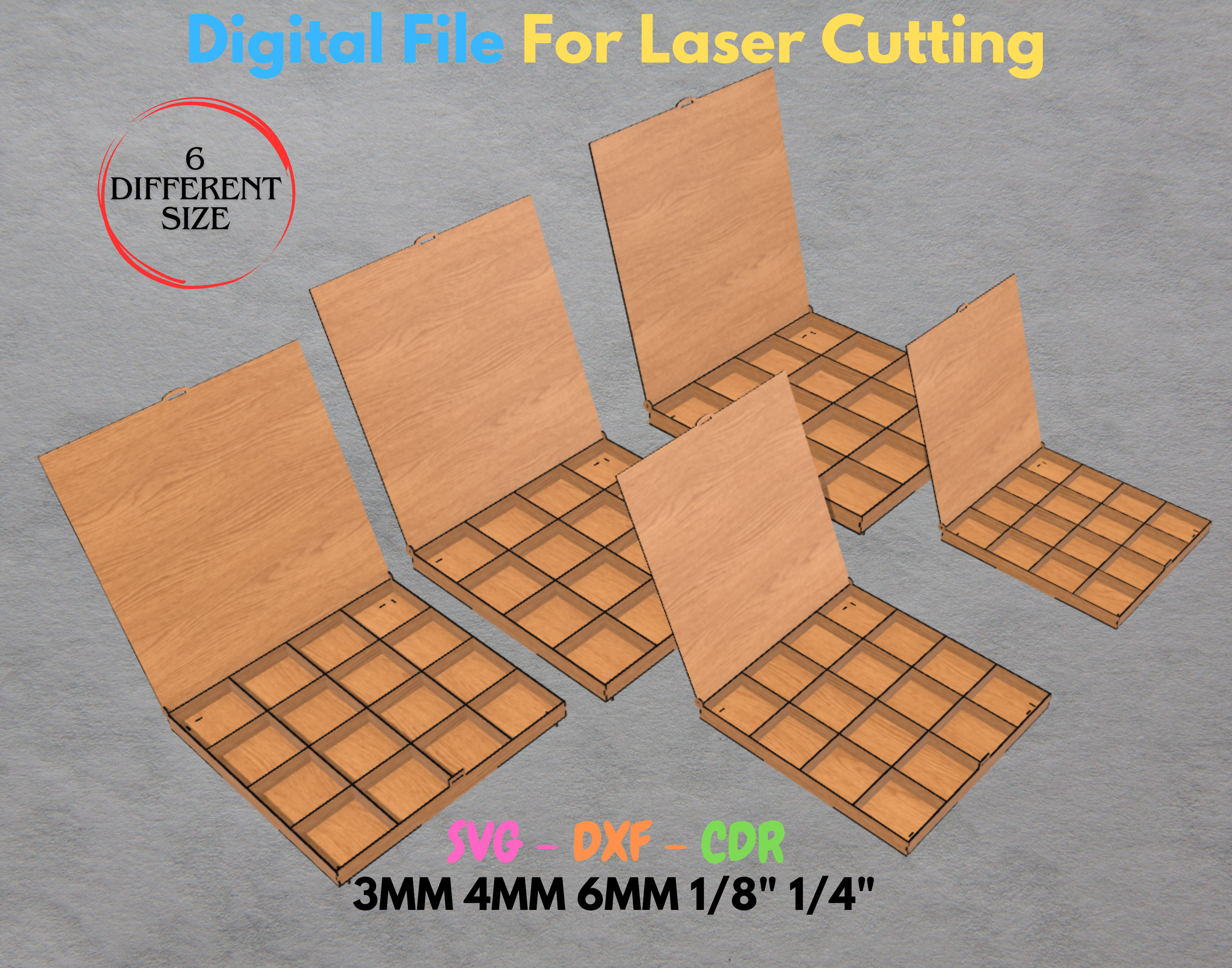 Laser Cut Files Box Storage Organizer - Boxes With Flip Lid and ...