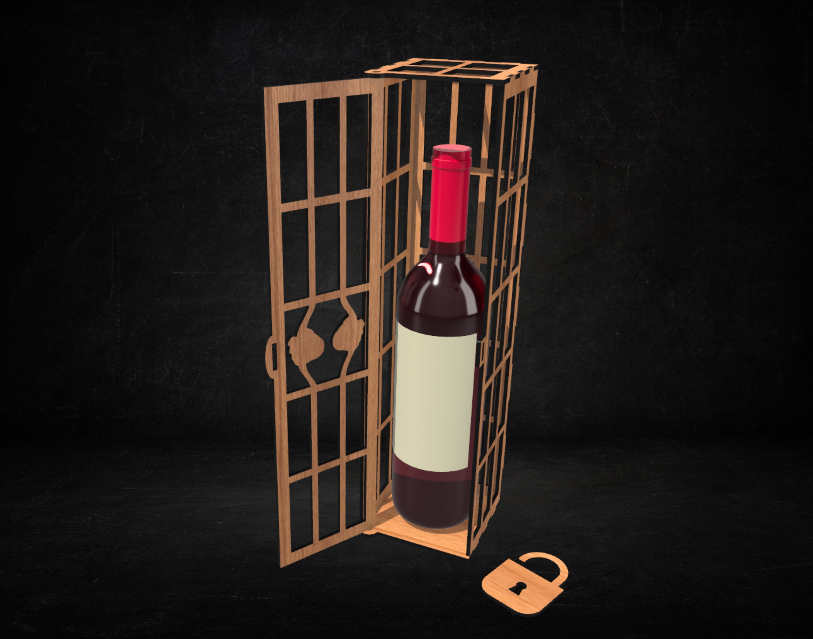 Wine Gift Box in Prison, Laser Cut Wine Box, 4-5-6mm, 1/4 Wine Box ...