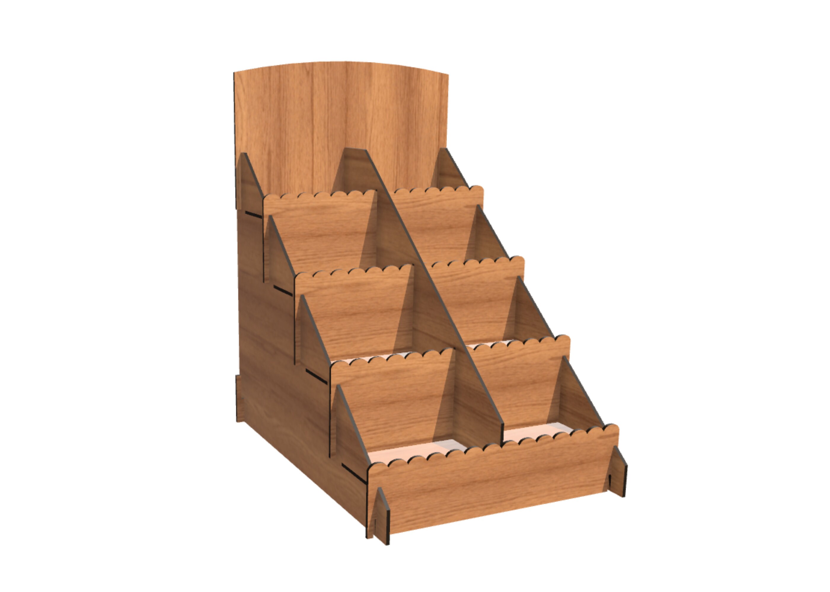 Laser-cut Retail Counter Display Stand in Three Different Sizes - Tiered Display Stand - SVG ...
