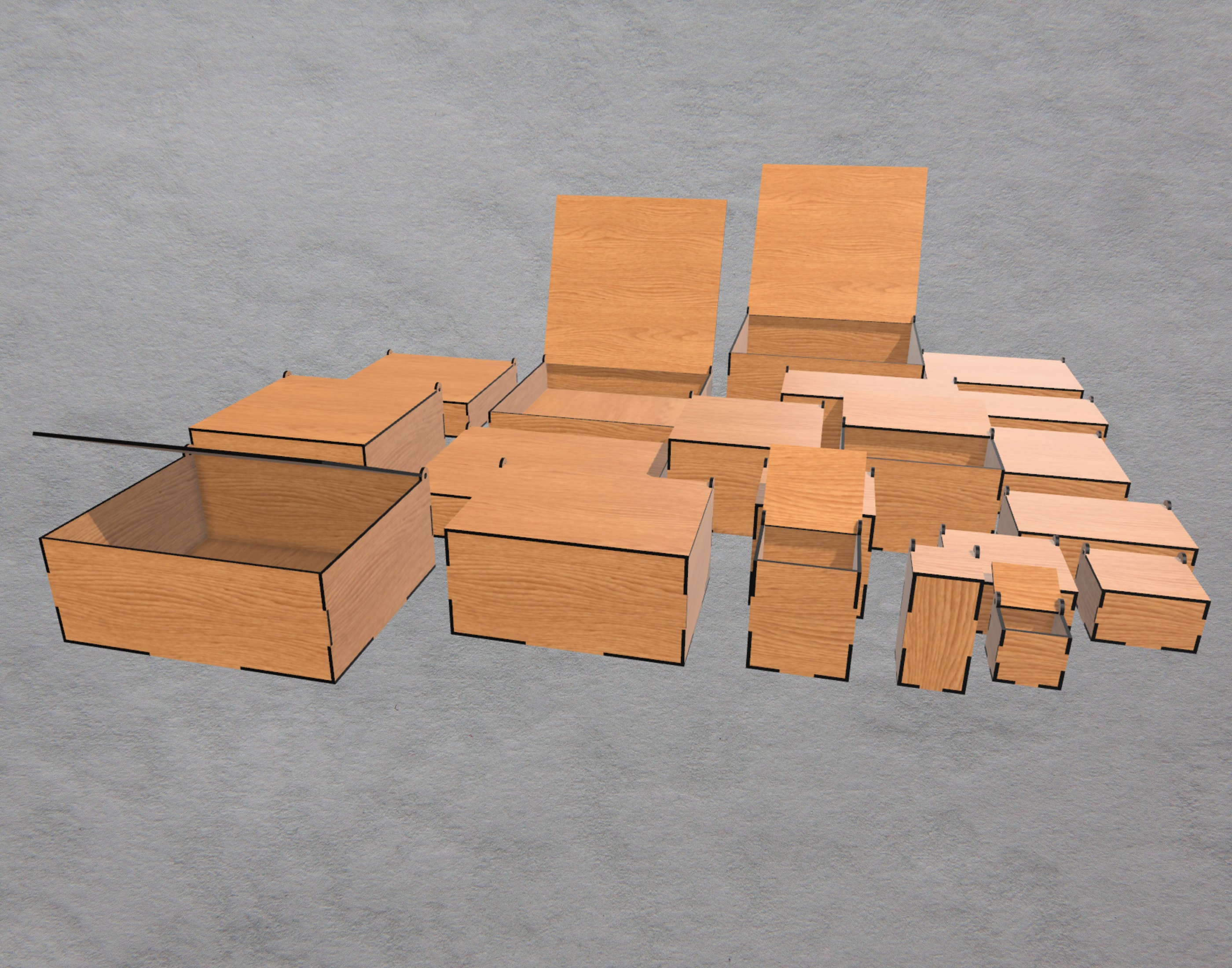 Laser Cut Box With Flip up Lid - Storage Box - 20 Different Size - 5 ...