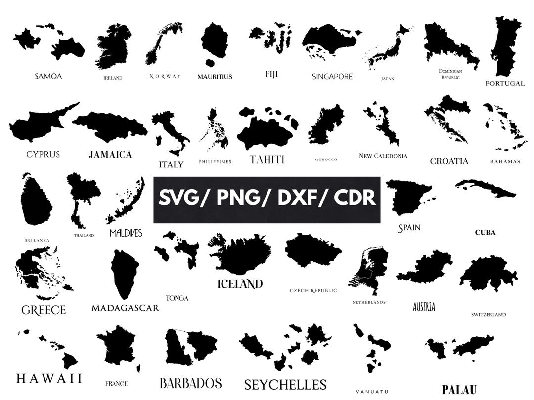Countries SVG, PNG Bundle - World Countries Svg, European Countries Svg ...