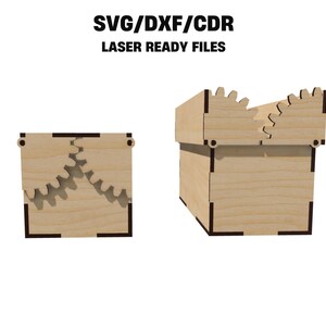 Box With Doors on Gears. Laser Cut Files SVG DXF CDR Vector Plans ...