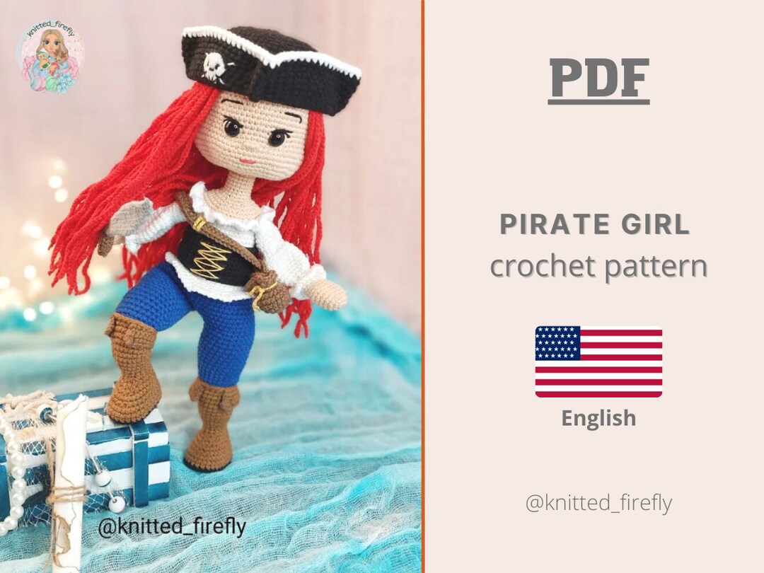 Crochet Pirate Girl Amigurumi Doll Pattern (PDF) - Etsy