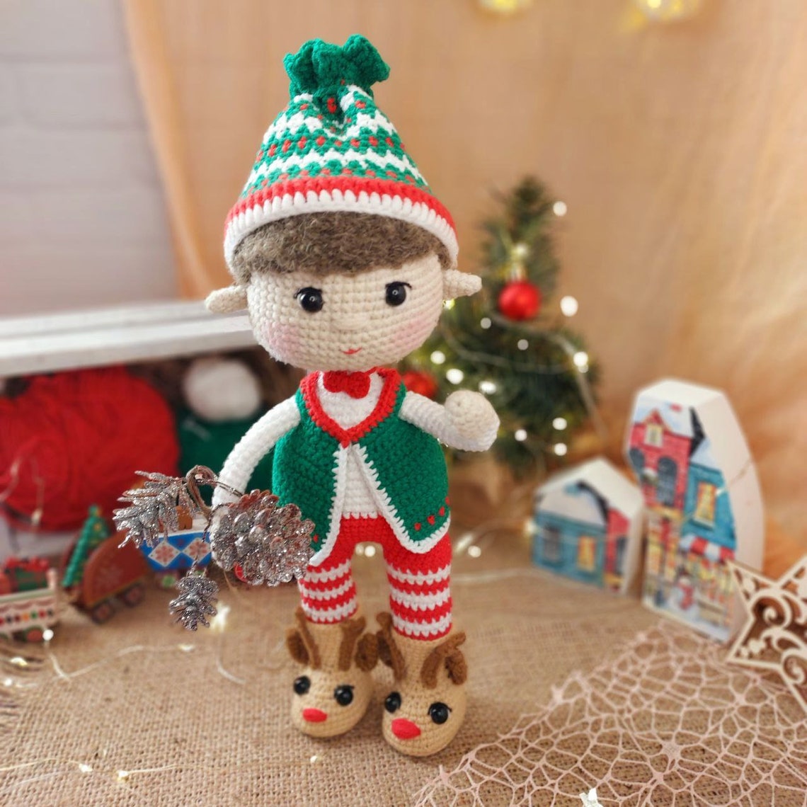 Christmas Elf Crochet Pattern Amigurumi Toy Amigurumi Handmade English ...