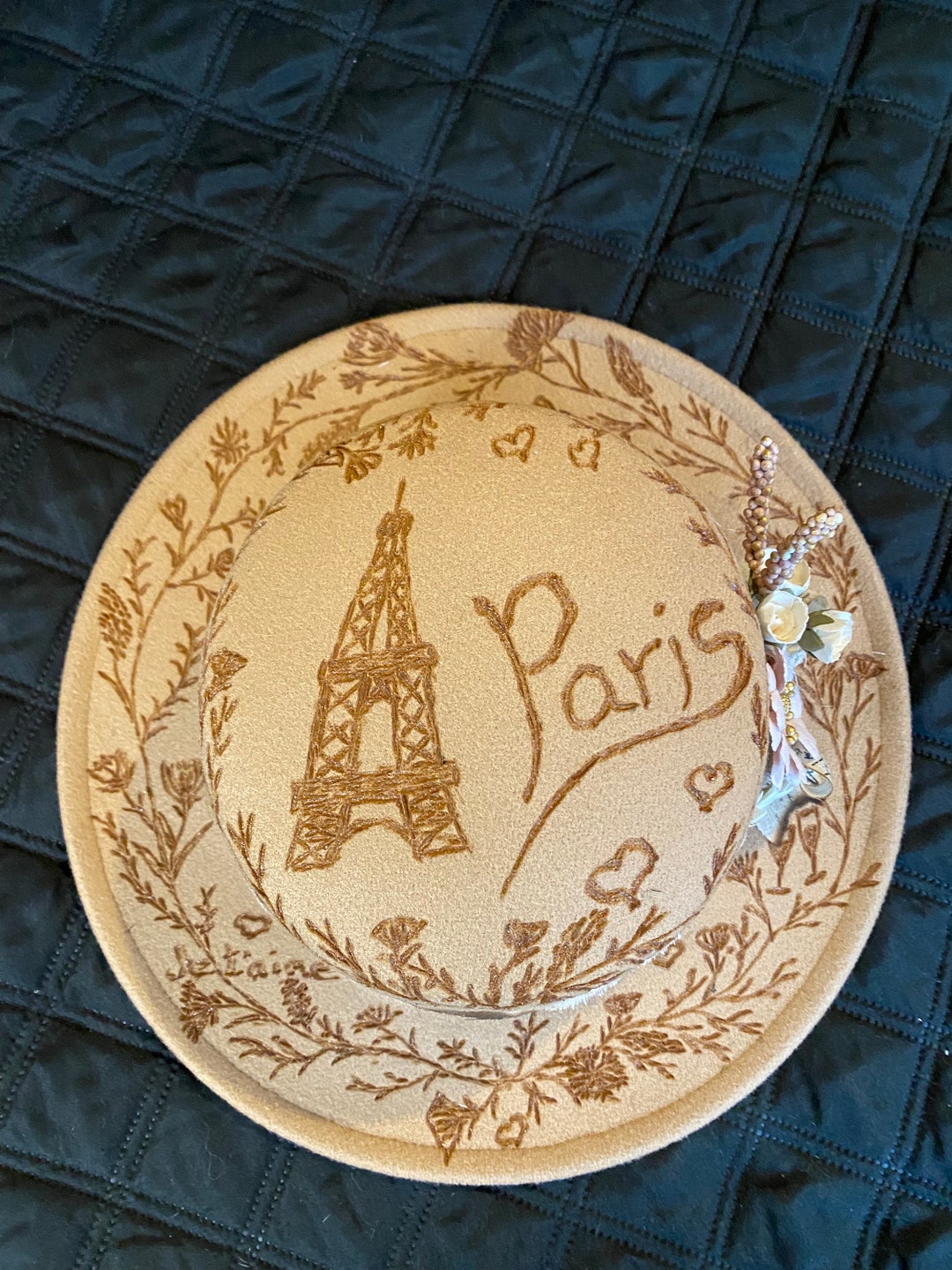Rounded Top Fedora Paris Eiffel Tower Design. - Etsy
