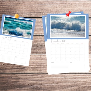 2024 Sea Waves Calendar Printable PDF & PNG Instant Download CANVA ...