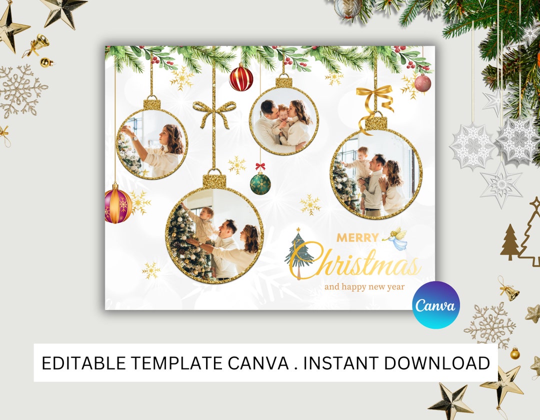 Editable Christmas Card, Printable Christmas Card, Canva Christmas Card ...