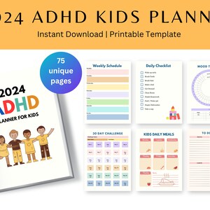 ADHD Planner for Kids I ADHD Features for Kids 2024 Planner Editable ...