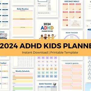 ADHD Planner for Kids I ADHD Features for Kids 2024 Planner Editable ...