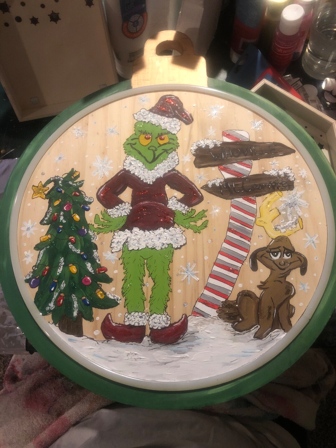 Grinch Light up Sign - Etsy