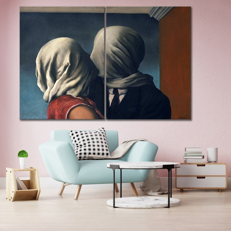 Lovers Rene Magritte Canvas Print Reproduction Surrealism Wall Art ...