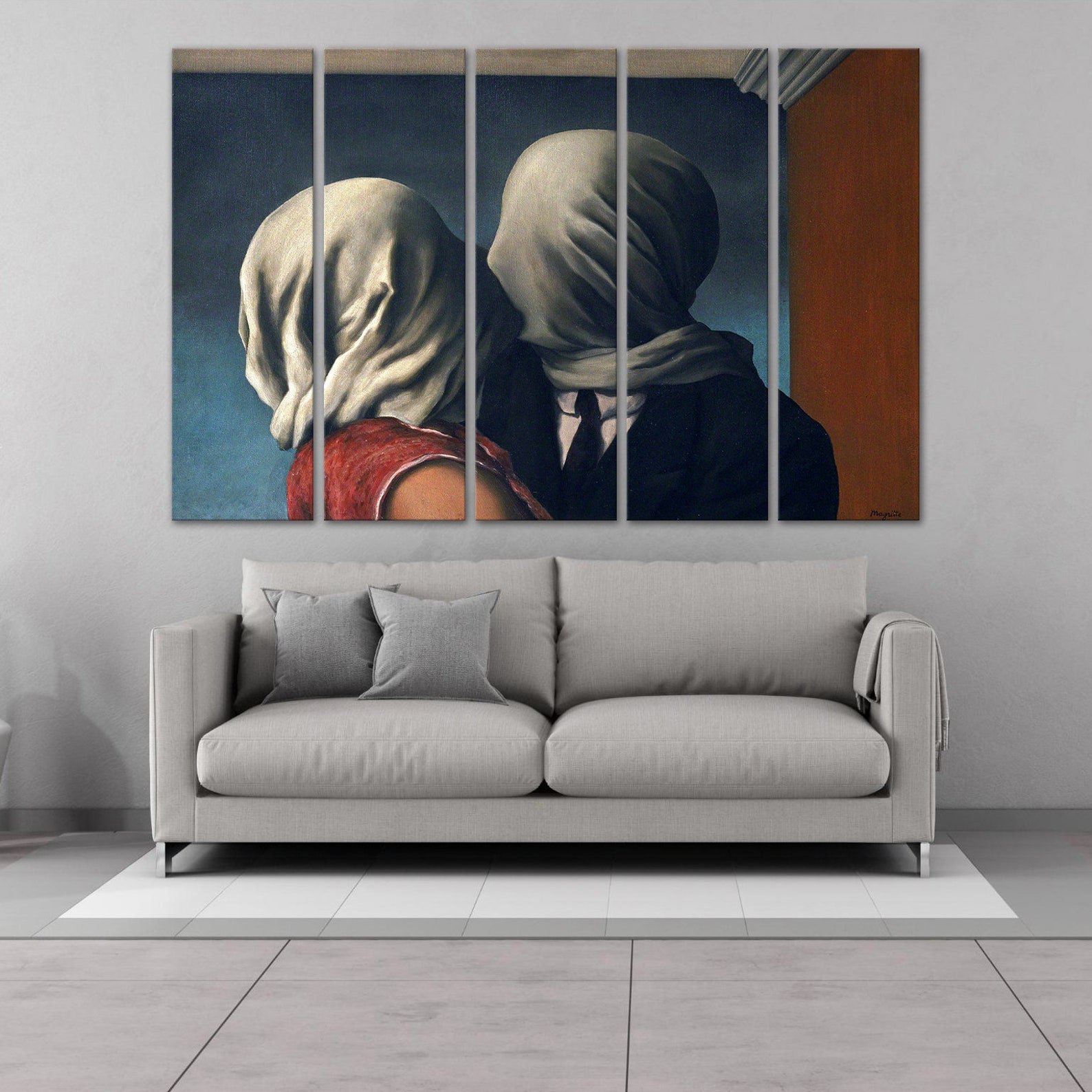 Lovers Rene Magritte Canvas Print Reproduction Surrealism Wall Art ...
