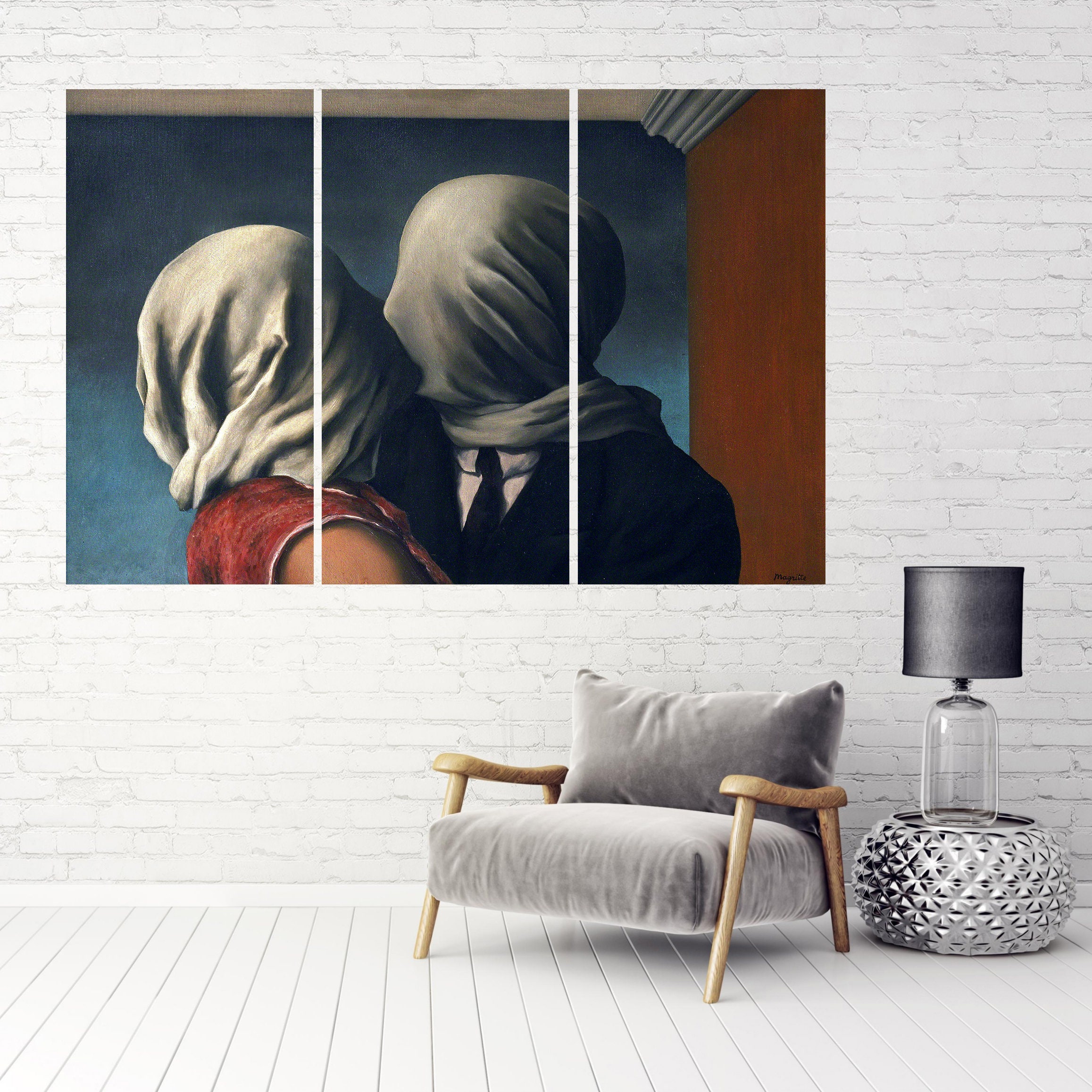 Lovers Rene Magritte Canvas Print Reproduction Surrealism Wall Art ...