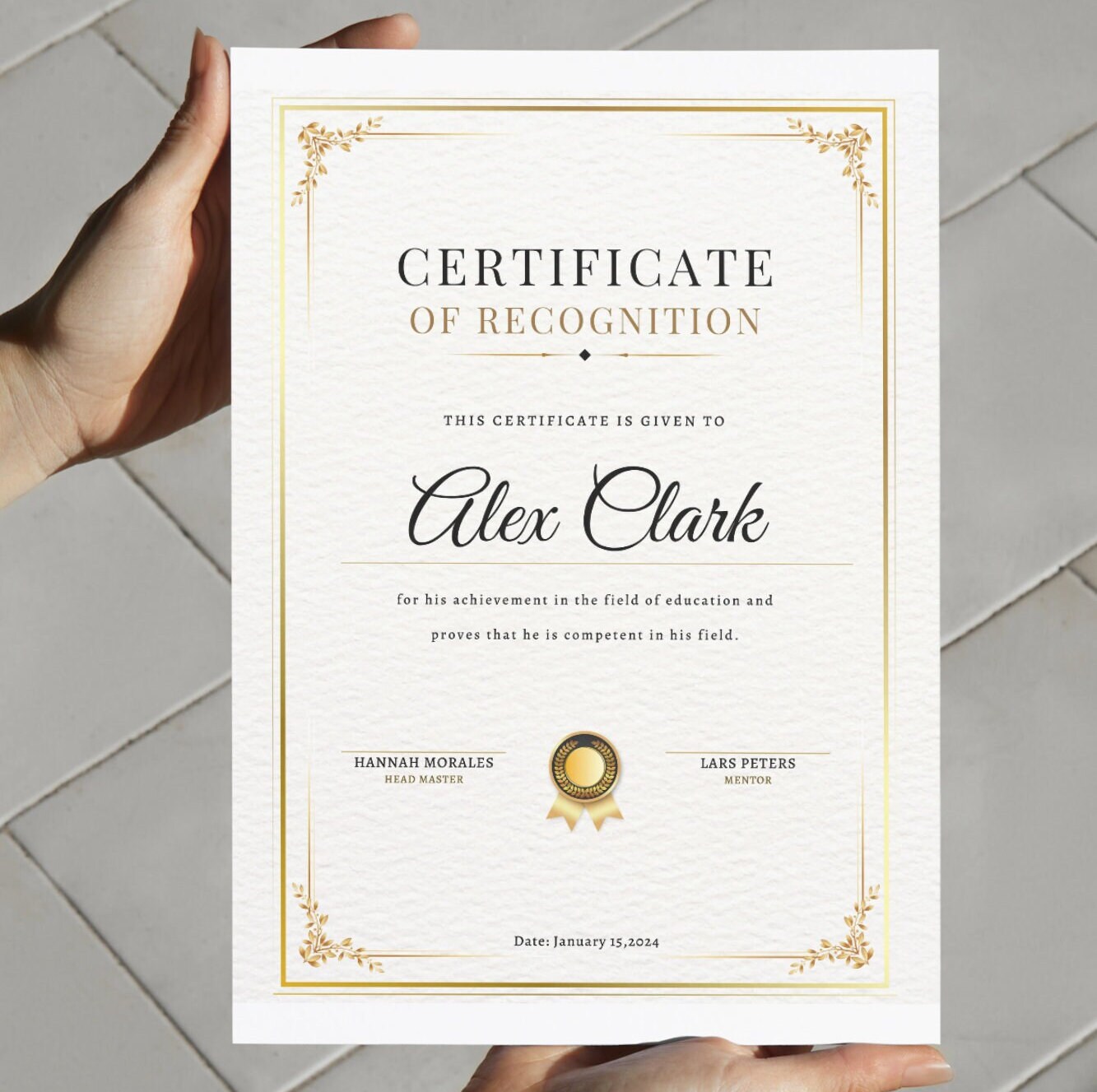 Editable Certificate of Recognition Template Personalized & Printable ...