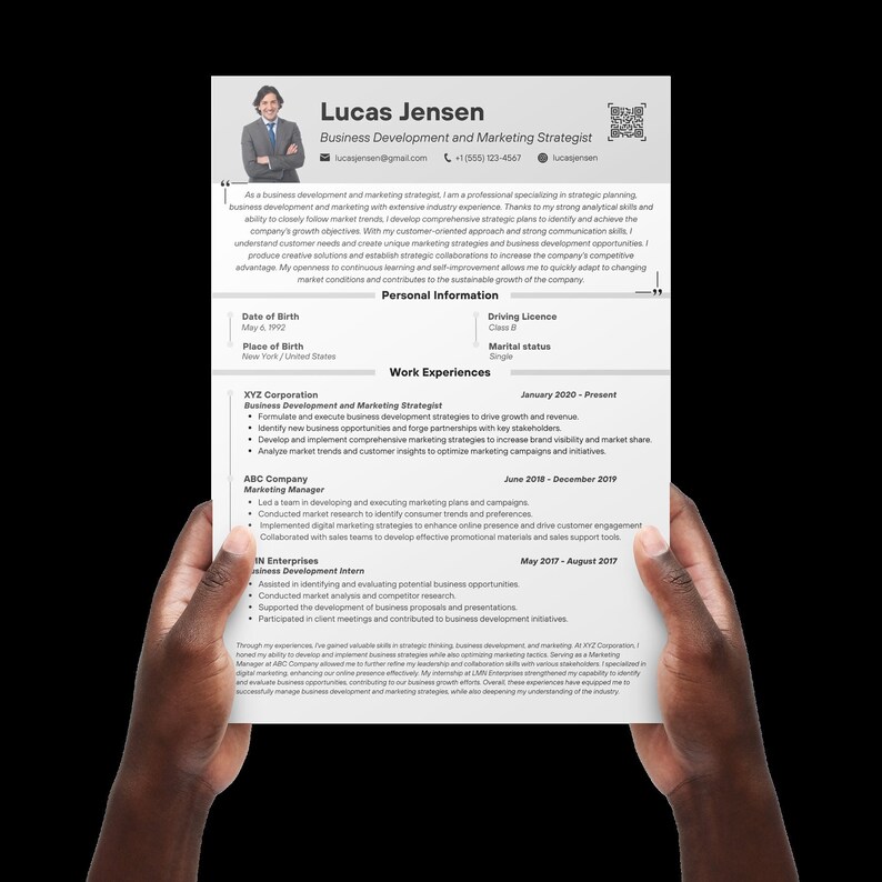 Editable Resume Template Professional CV Template Easy to Edit Resume ...