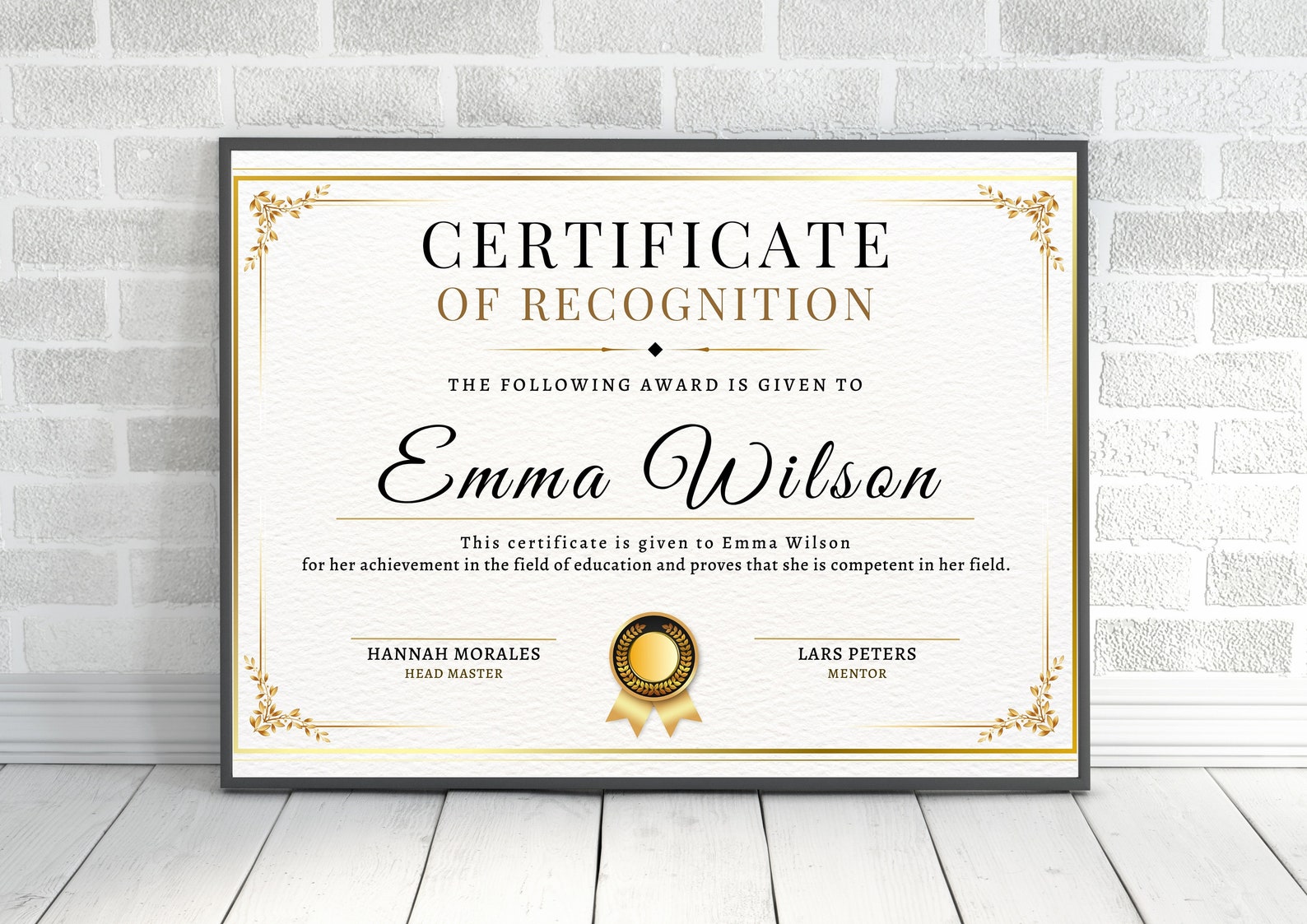 Editable Certificate of Recognition Template - Personalized ...