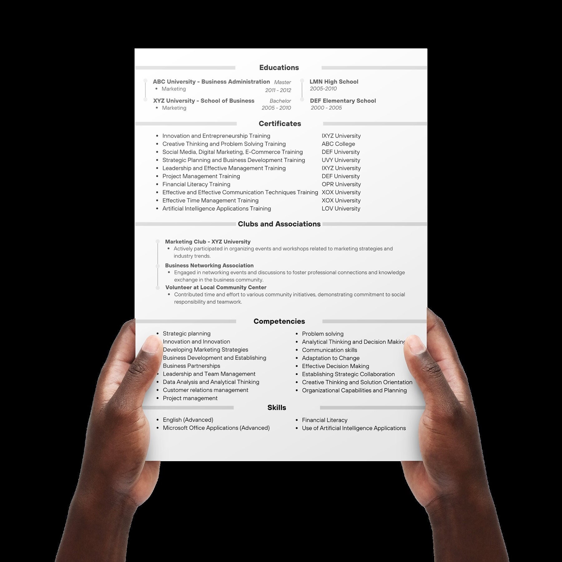 Editable Resume Template - Professional CV Template - Easy to Edit ...