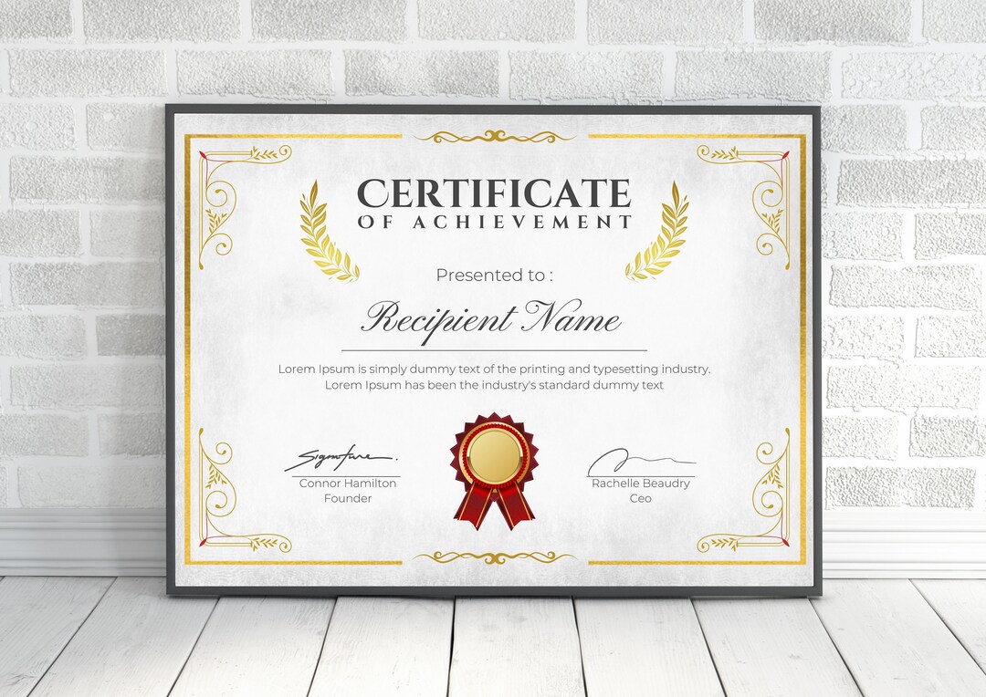 Editable Certificate of Achievement, Canva Certificate Template ...