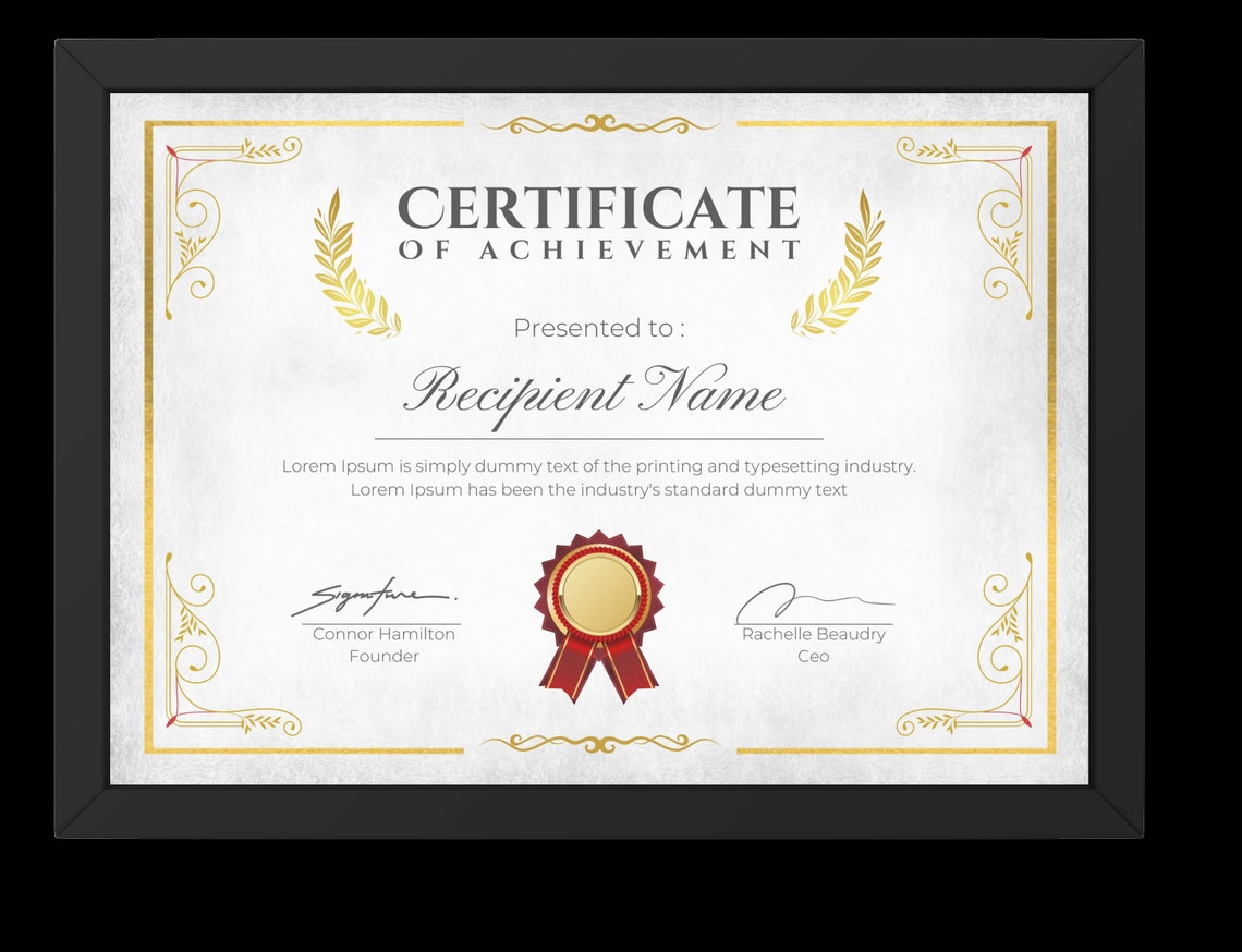 Editable Certificate of Achievement, Canva Certificate Template ...