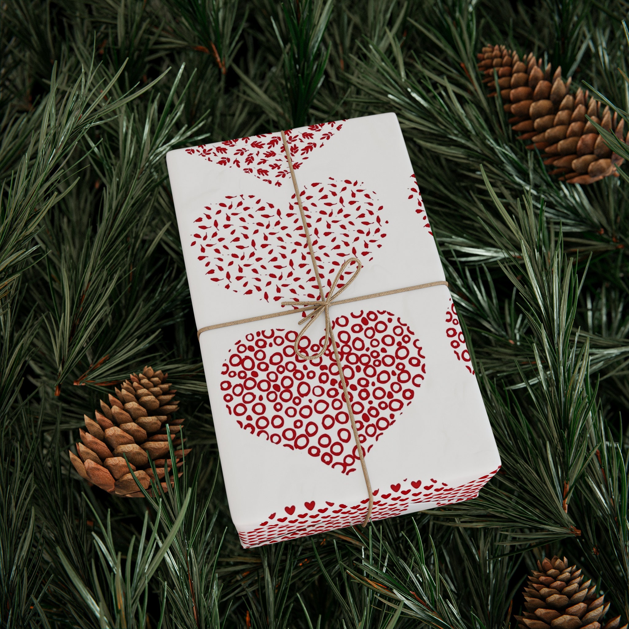 Red Hearts Love Wrapping Paper | Digital Wrapping Sheets | Valentines ...