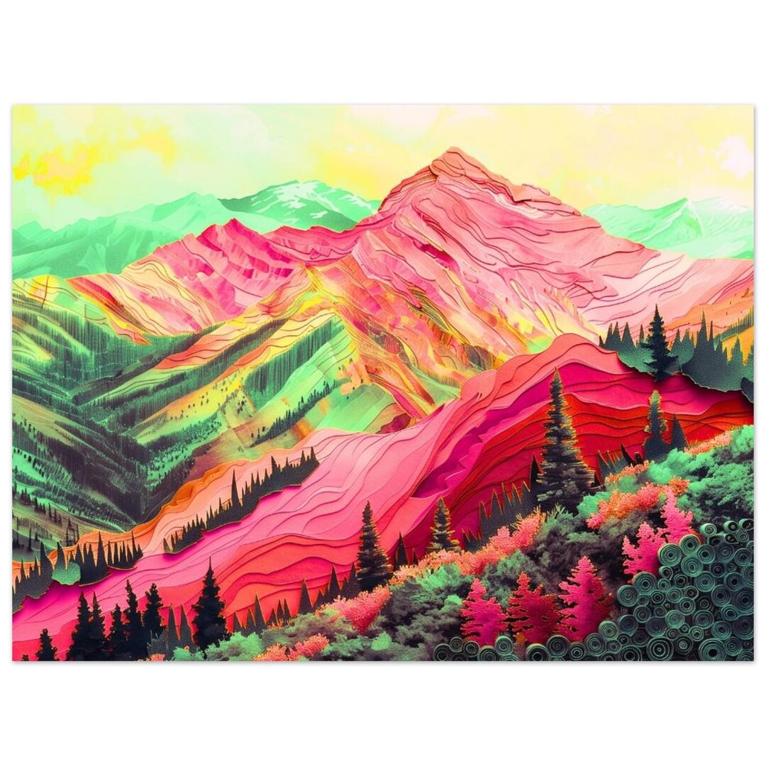 Red Mountains Poster - Etsy