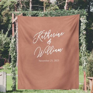 Personalized Wedding Backdrop, Calligraphy Wedding Backdrop, Fabric ...