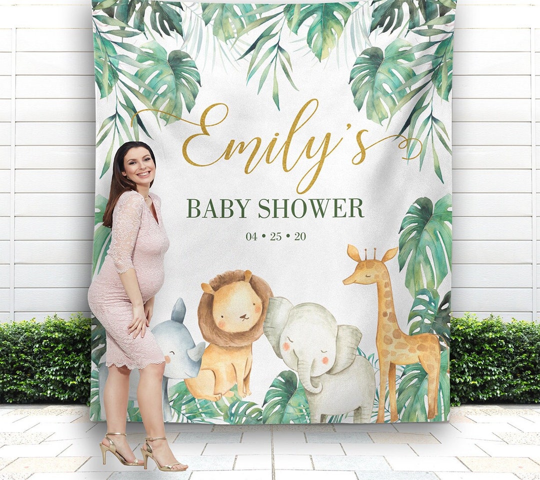 Safari Baby Shower Backdrop, Animals Backdrop Jungle, Birthday Party ...