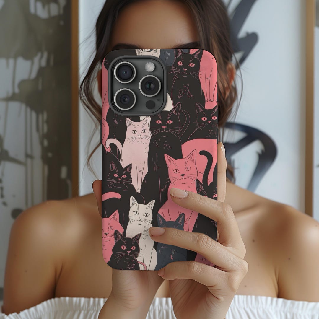 Cute Kitty Cat Phone Case, Animal Lover Collage iPhone 16 15 14 13 12 ...