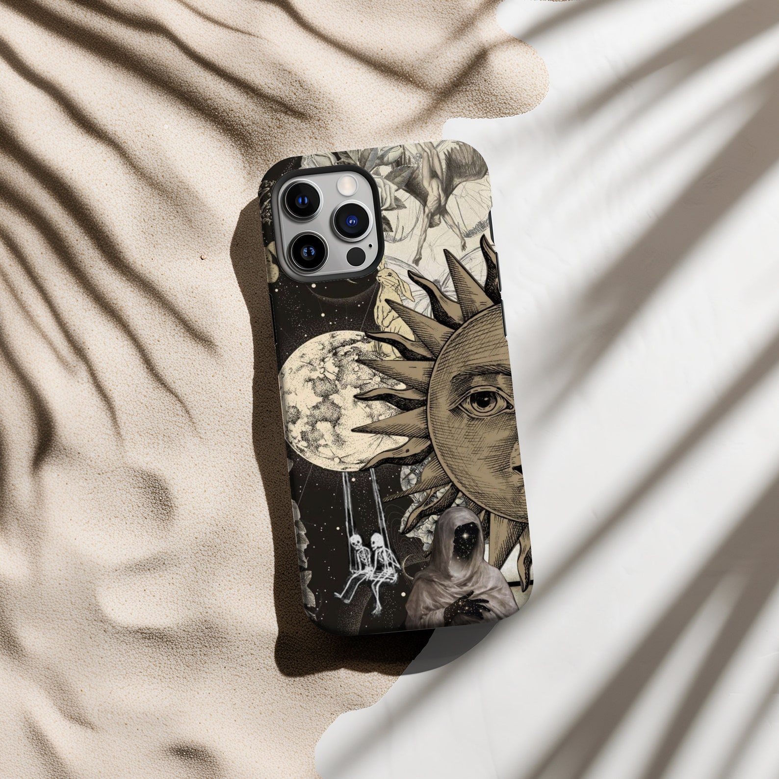 Vintage Goth Collage Phone Case Dark Coquette Sun and Moon iPhone 15 14 ...