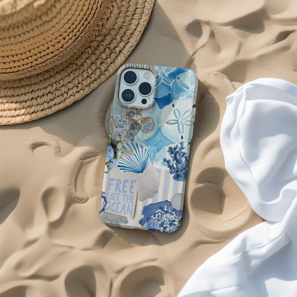 Summer Coastal Collage Phone Case, Beach and Ocean Coquette Inspired ...