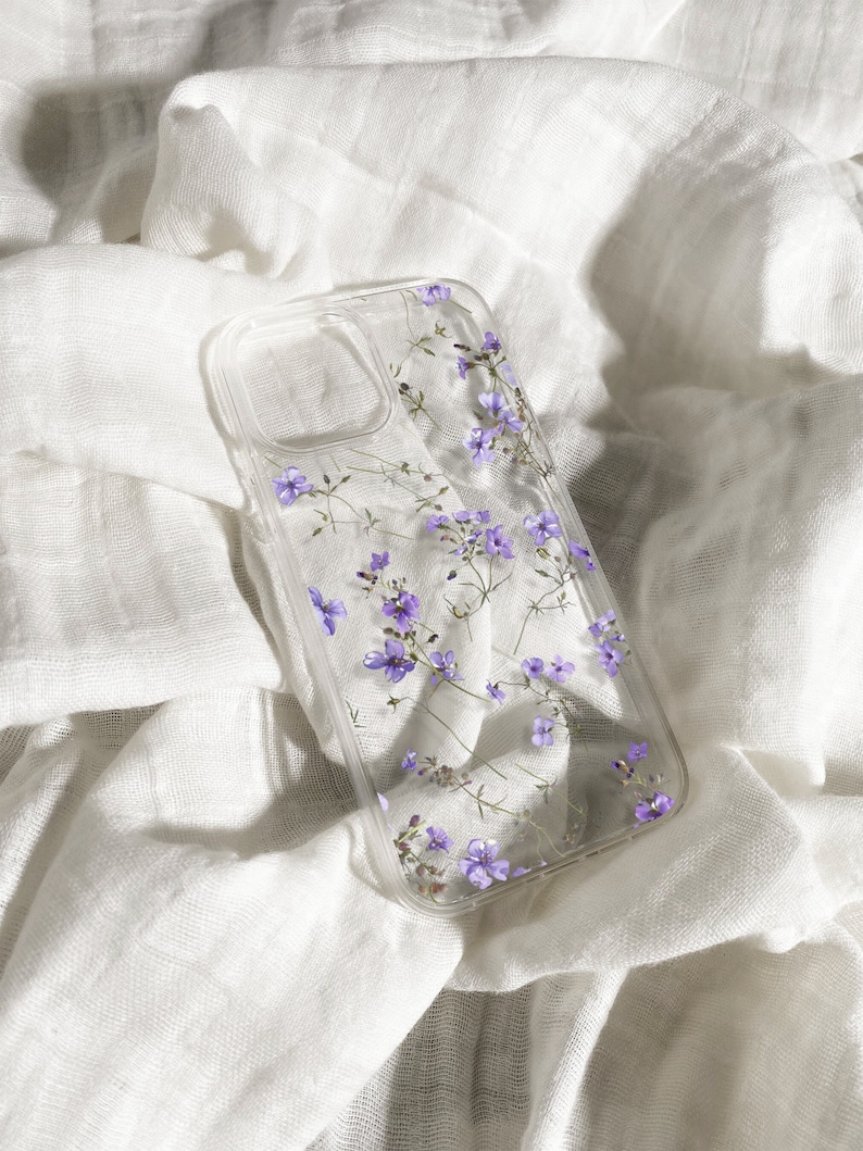 Purple Pressed Flower Phone Case Purple Flower Phone Case Pressed ...