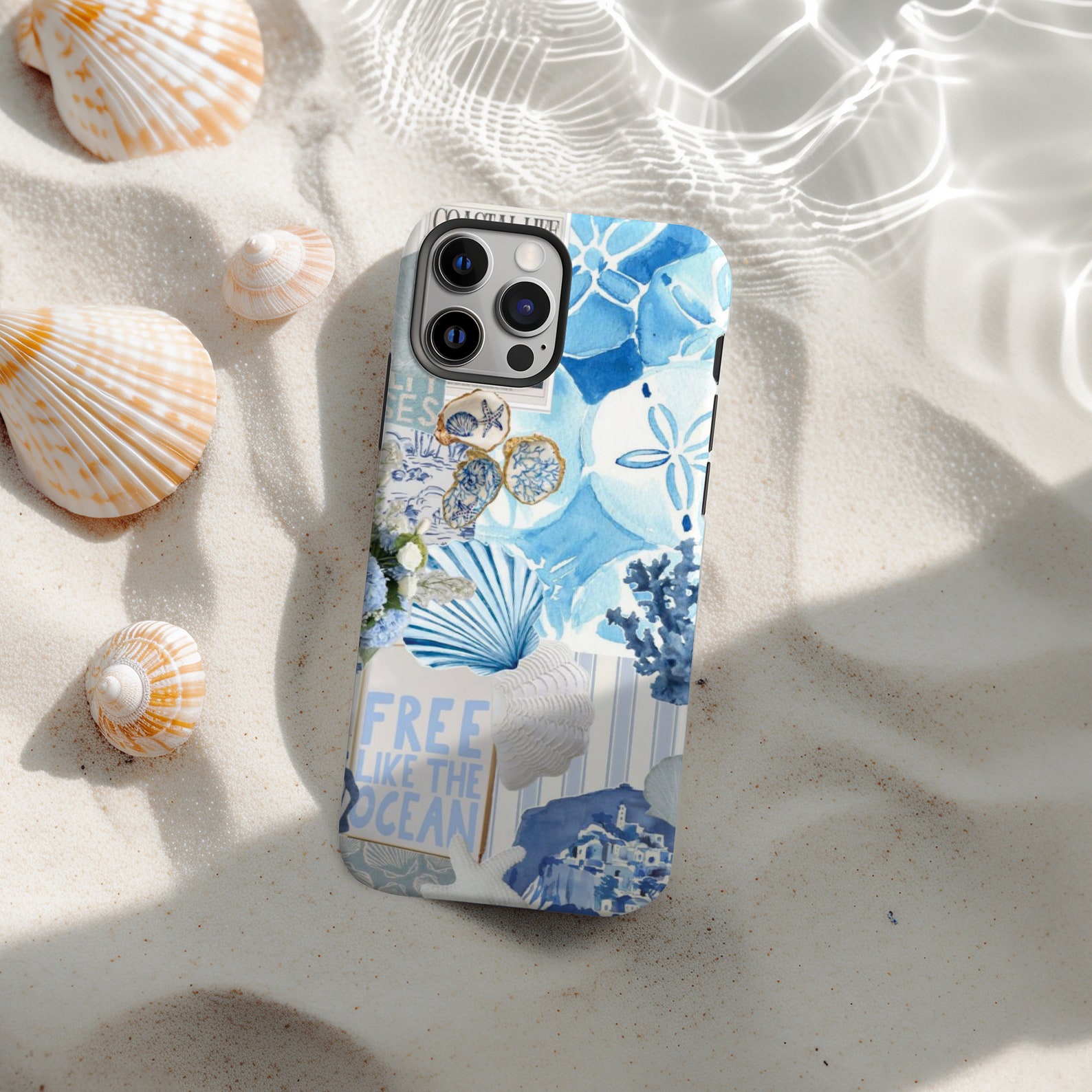 Summer Coastal Collage Phone Case, Beach and Ocean Coquette Inspired ...