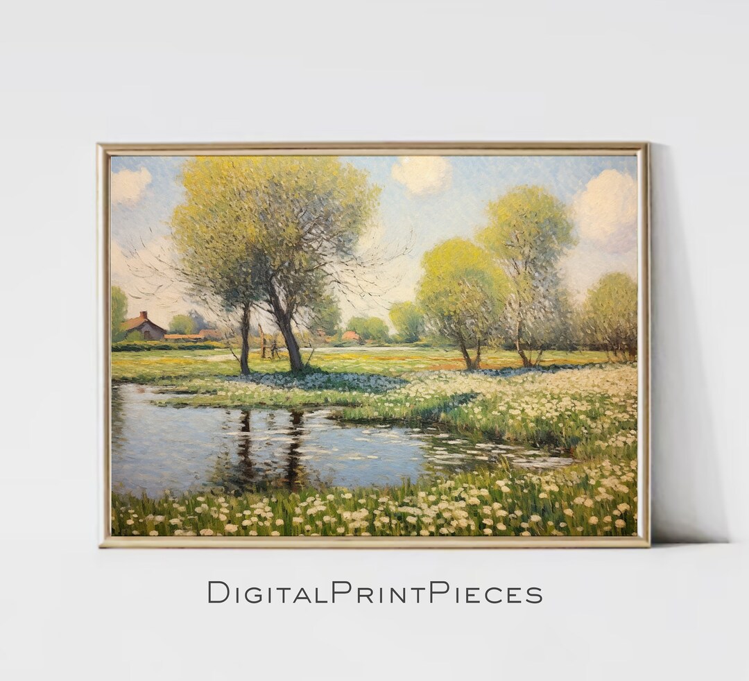 Printable Spring Nature Landscape for Home Decor Zen Artwork for ...