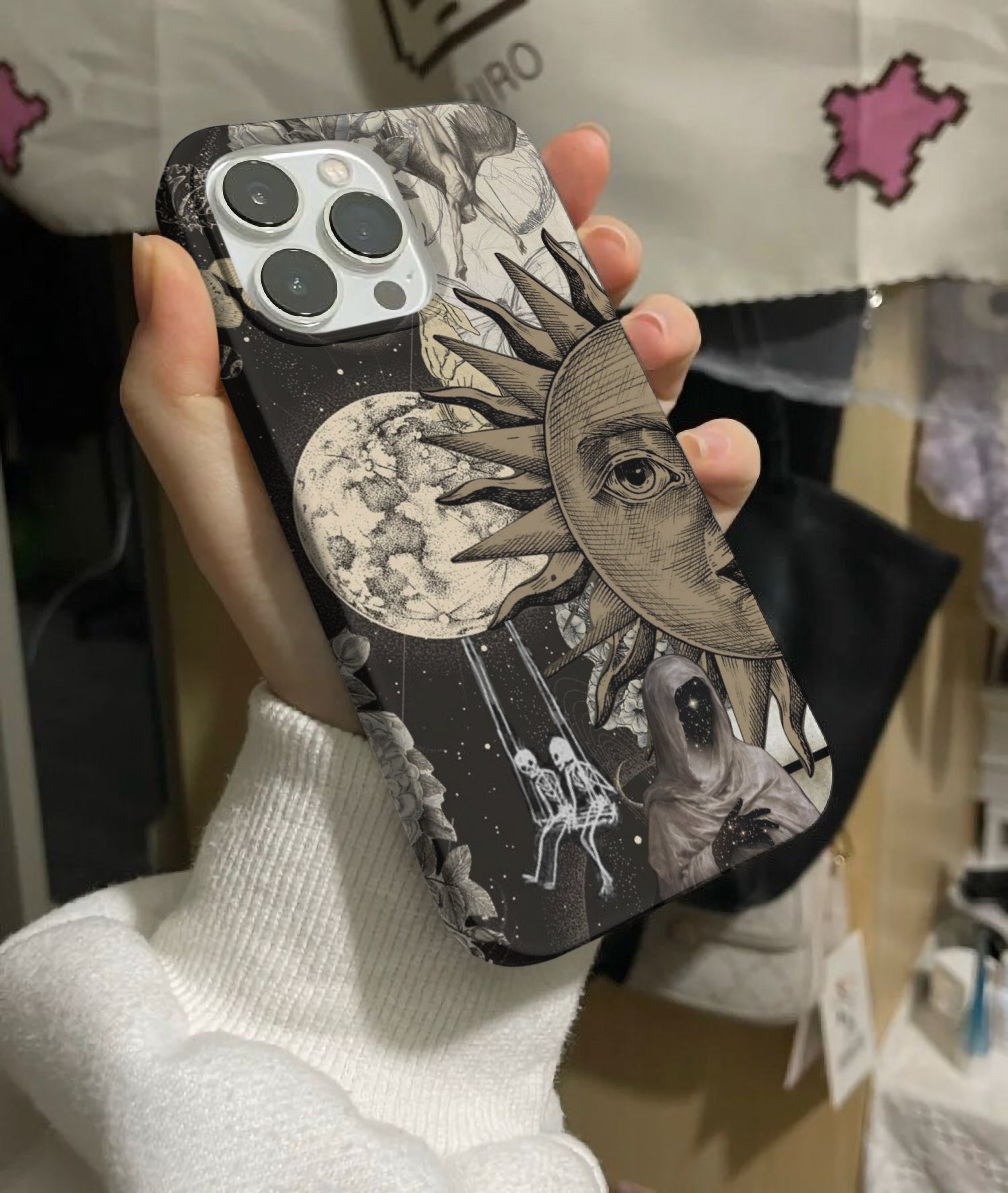 Vintage Goth Collage Phone Case Dark Coquette Sun and Moon iPhone 15 14 ...