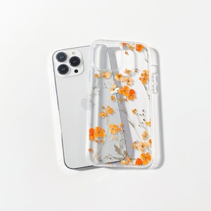 Orange Pressed Flower Phone Case Orange Flower Phone Case Pressed ...