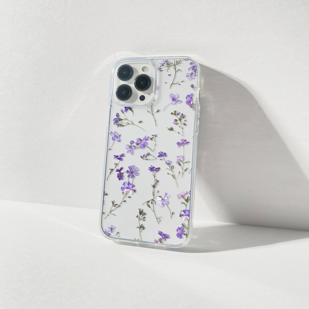 Purple Pressed Flower Phone Case Purple Flower Phone Case, Pressed ...