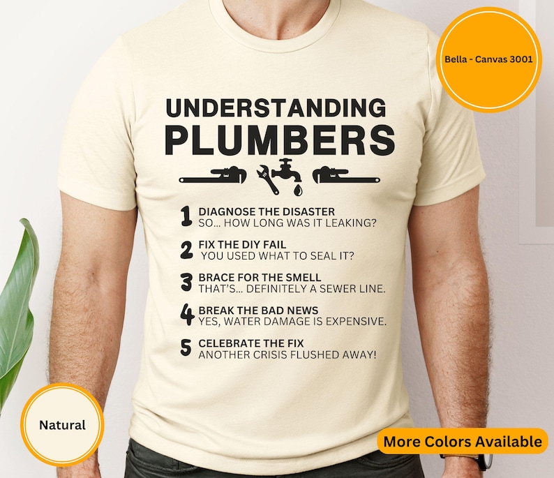Funny T-shirt Plumber Tee Home Repair Humor Unisex Jersey Short Sleeve ...