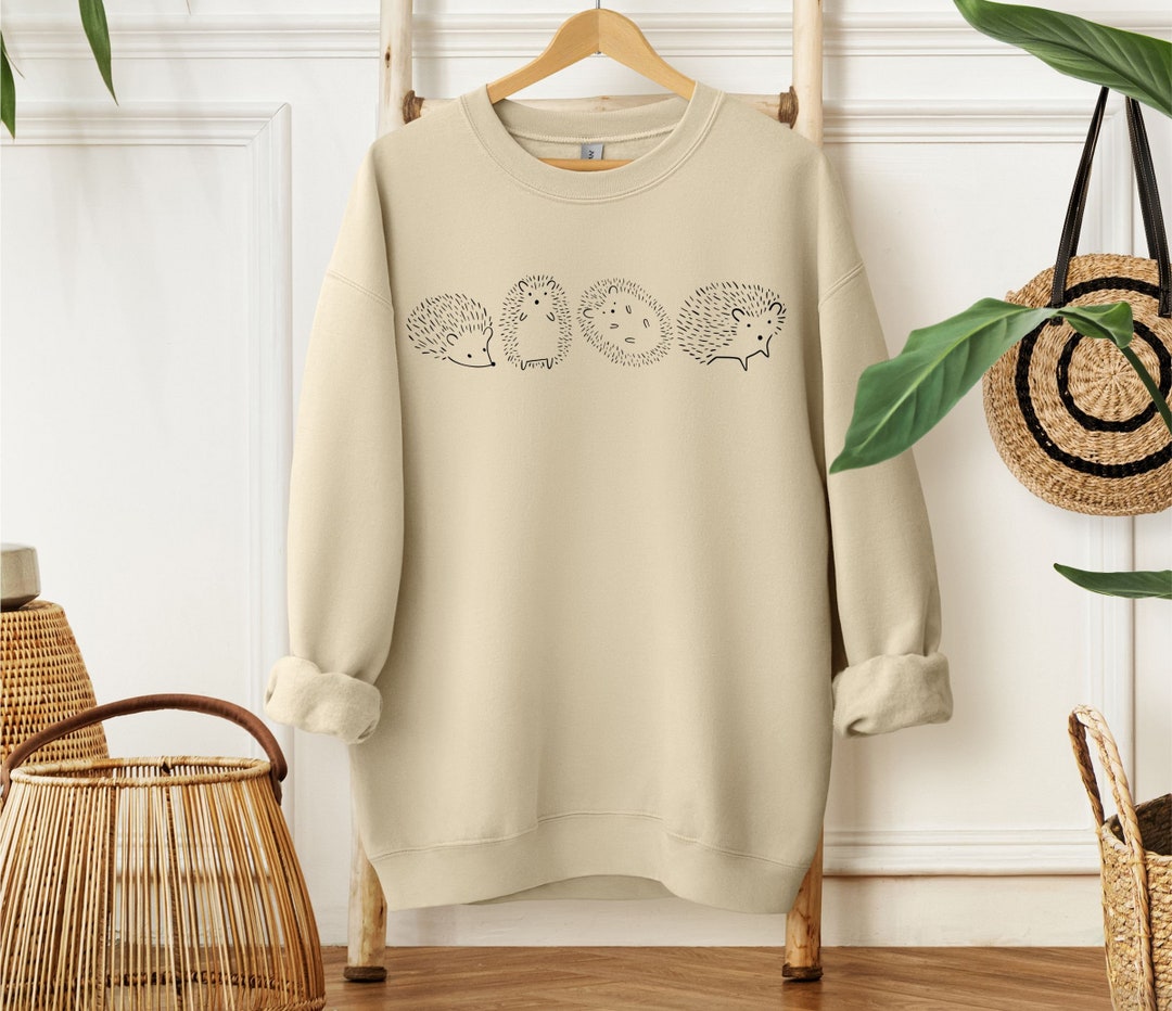 Hedgehog Sweatshirt, Minimalist Animal Sweater, Cute Hedgehog Shirt ...