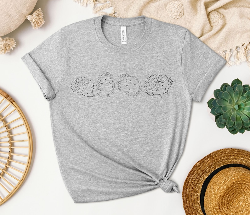 Hedgehog T-shirt, Minimalist Animal Sweater, Cute Hedgehog Shirt, Funny ...