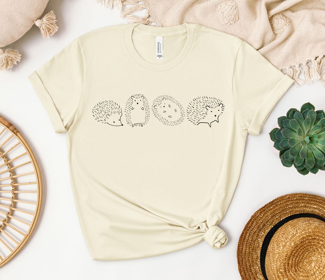 Hedgehog T-shirt, Minimalist Animal Sweater, Cute Hedgehog Shirt, Funny ...