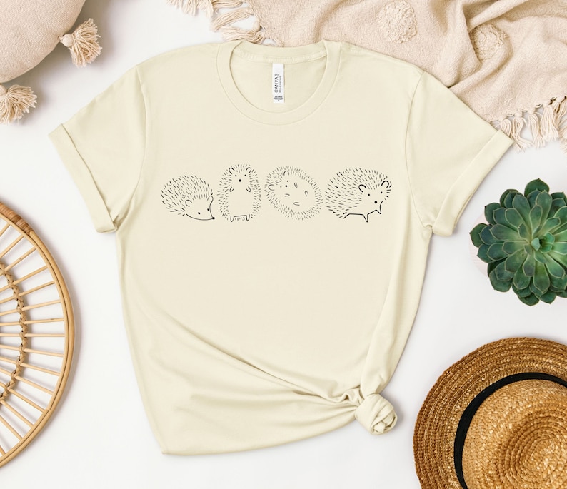 Hedgehog T-shirt, Minimalist Animal Sweater, Cute Hedgehog Shirt, Funny ...
