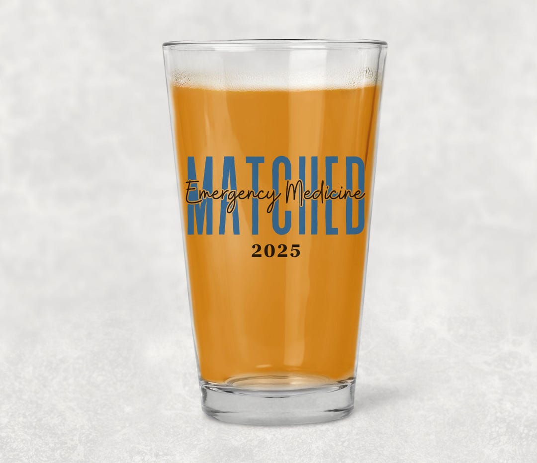 Residency Match Day 2026 Gift Custom Medical Specialty Pint Glass for ...