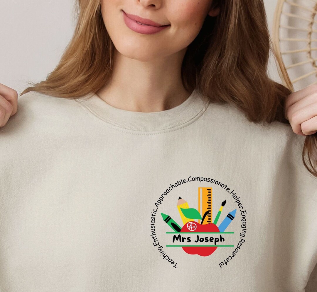 Personalized Teacher Sweater, Custom Teachers Unisex Short Sleeve Tee ...