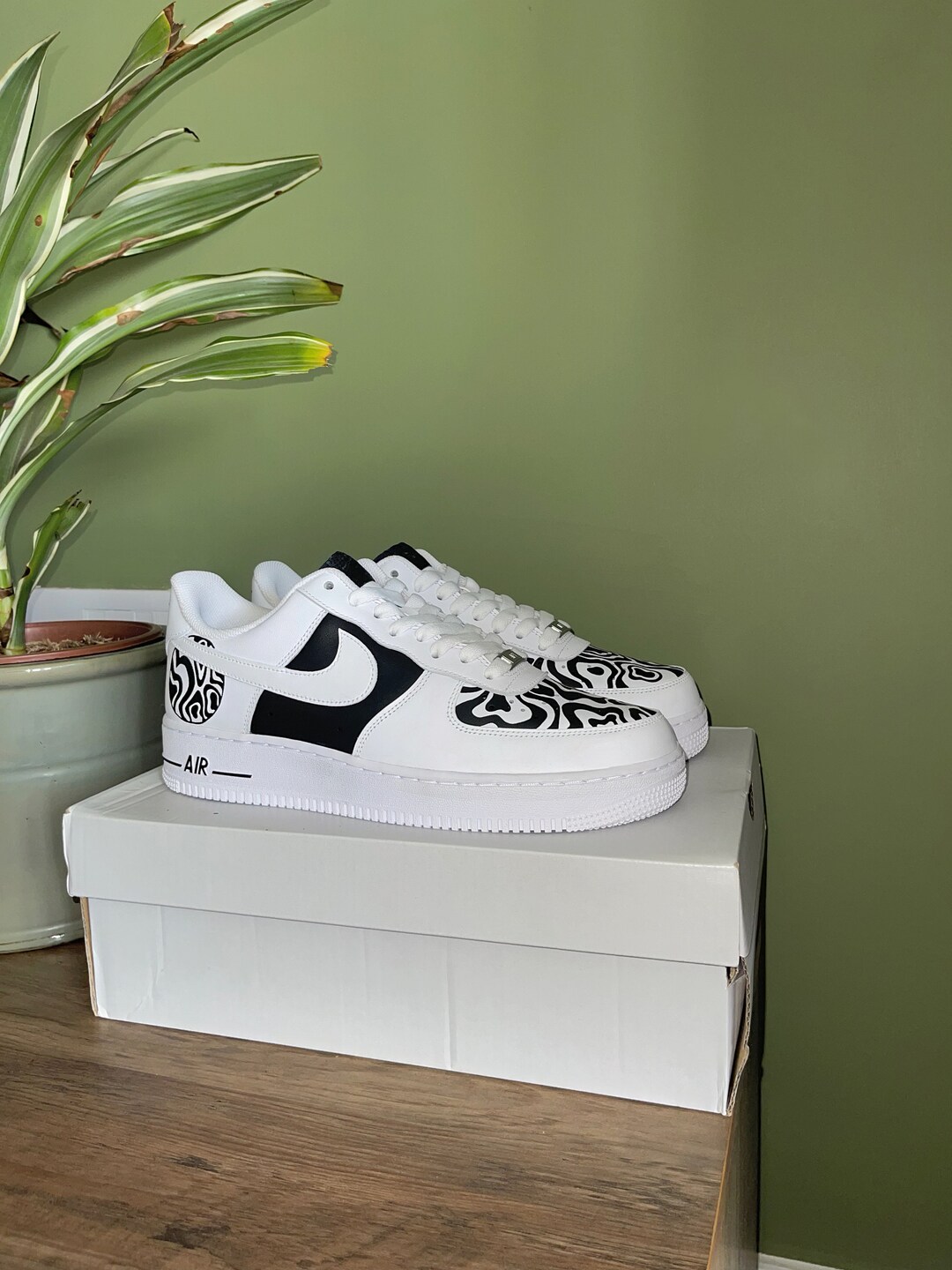 Custom Air Force 1 Geometric Swirl - Etsy