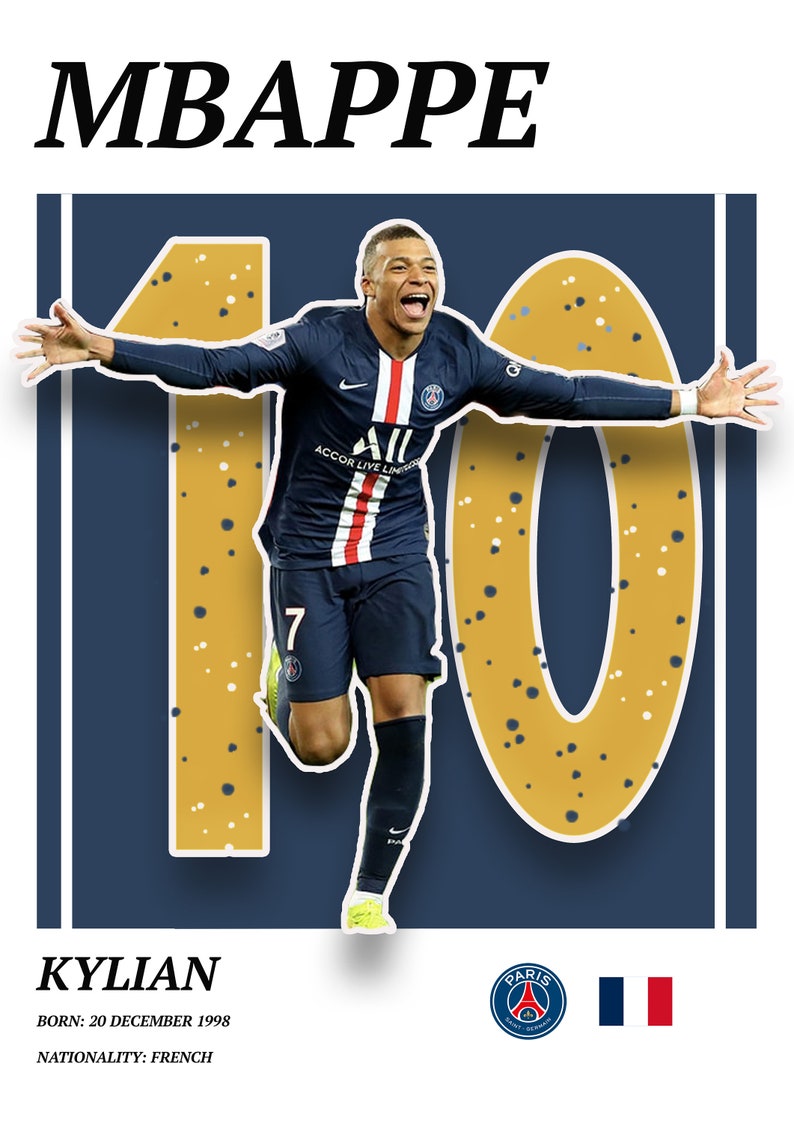 Football Posters, Kylian Mbappe Poster, Prints, Football, Football ...