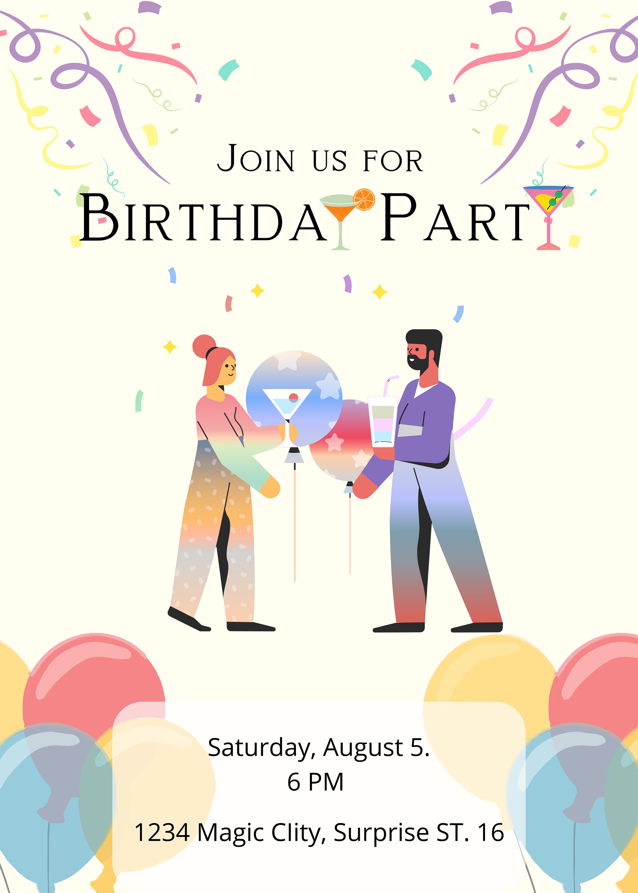 Editable Birthday Party Invitation Template - Etsy